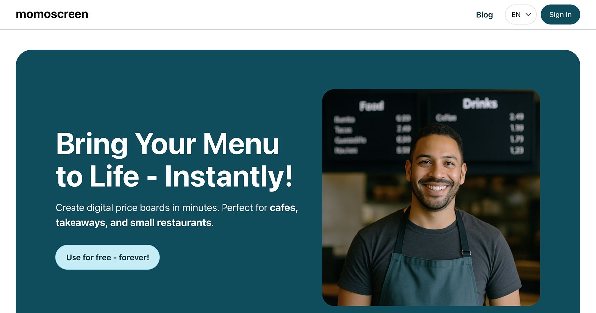 How momoscreen Works | Create Your Free Digital Menu in Minutes ...
